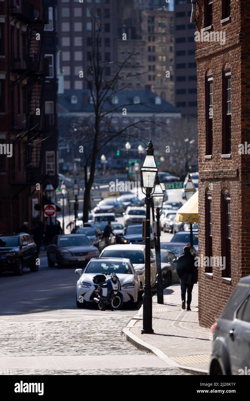 Boston City Street View Stock Photo - Alamy