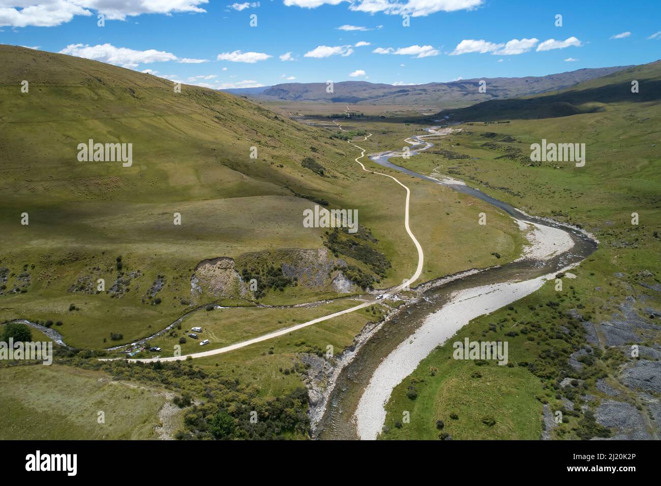 Nevis Road and Nevis River at Commissioners Creek, Valley, Central ...