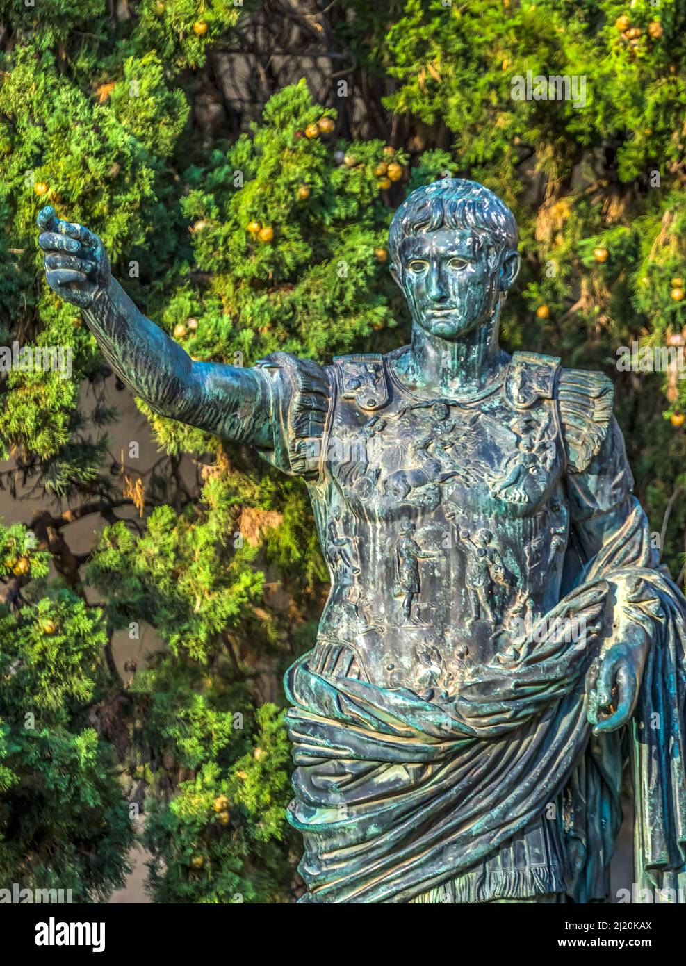 Emperor Augustus Statue Ancient Roman Gate Augusta Porte Nimes Gard ...