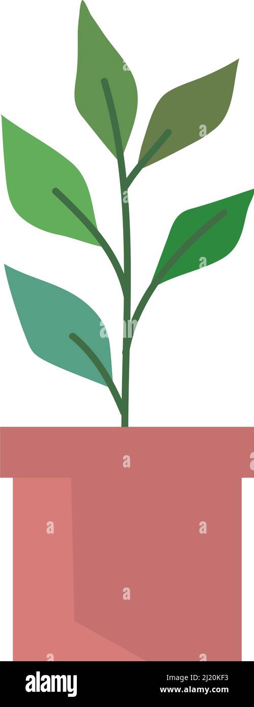 pink pot with houseplant Stock Vector Image & Art - Alamy