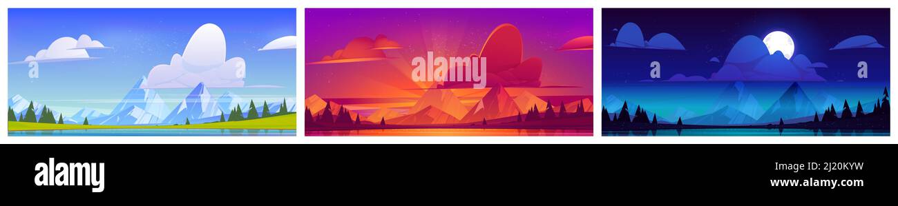 Landscape lake shore trees Cut Out Stock Images & Pictures - Alamy