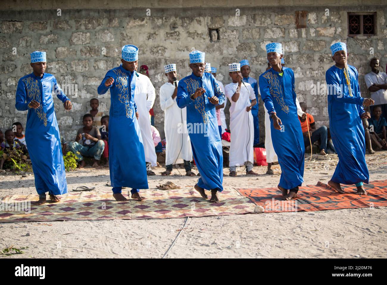 Zanzibar, Tanzania-January 05,2022: Local people dressed in traditional ...