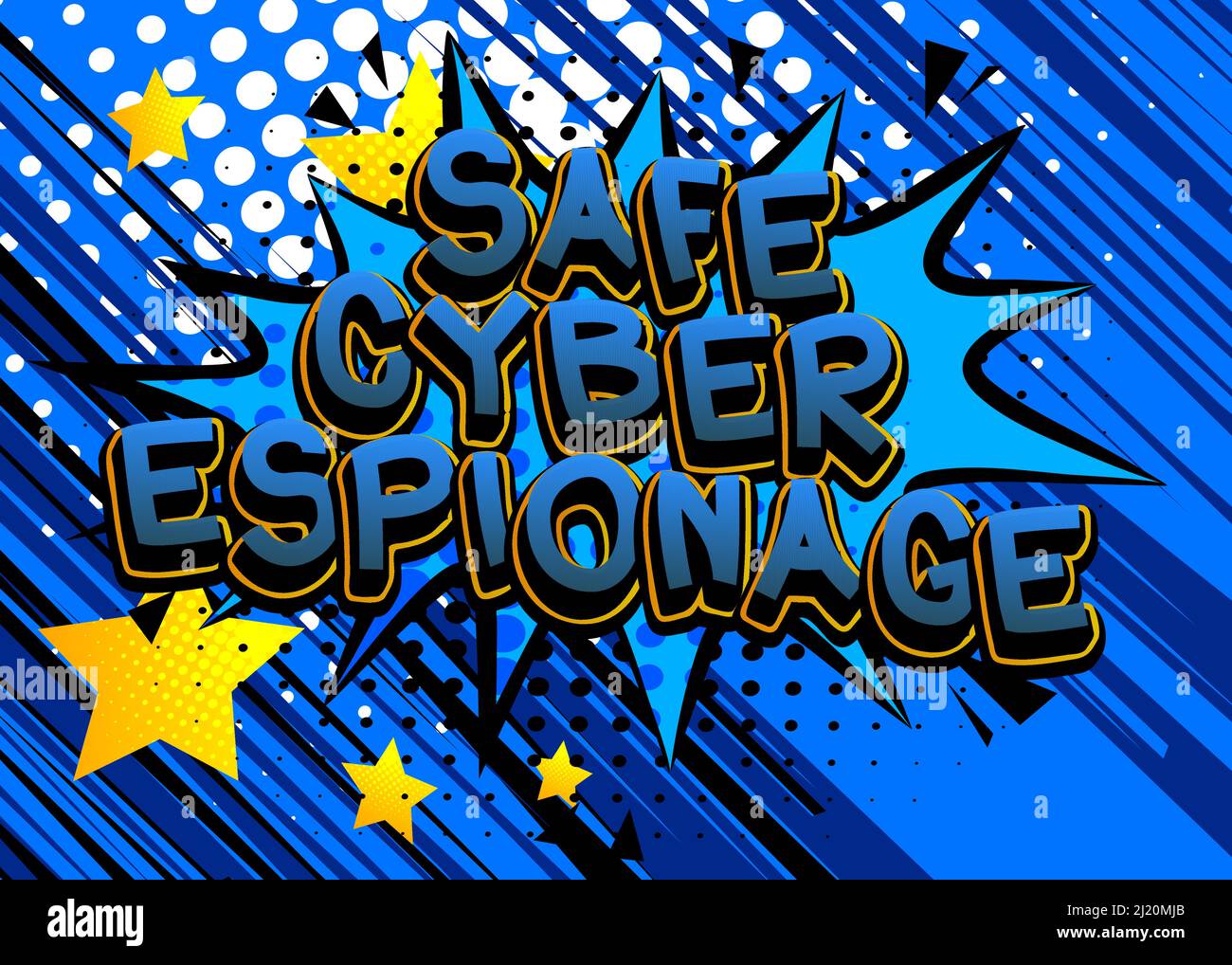 Safe Cyber Espionage. Comic book word text on abstract comics ...