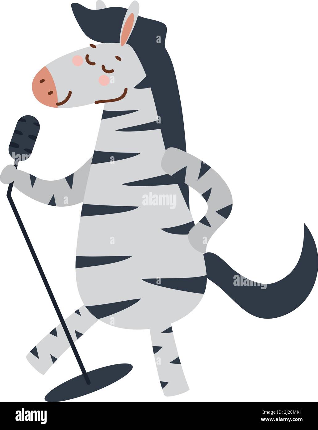 zebra singing with microphone Stock Vector Image & Art - Alamy