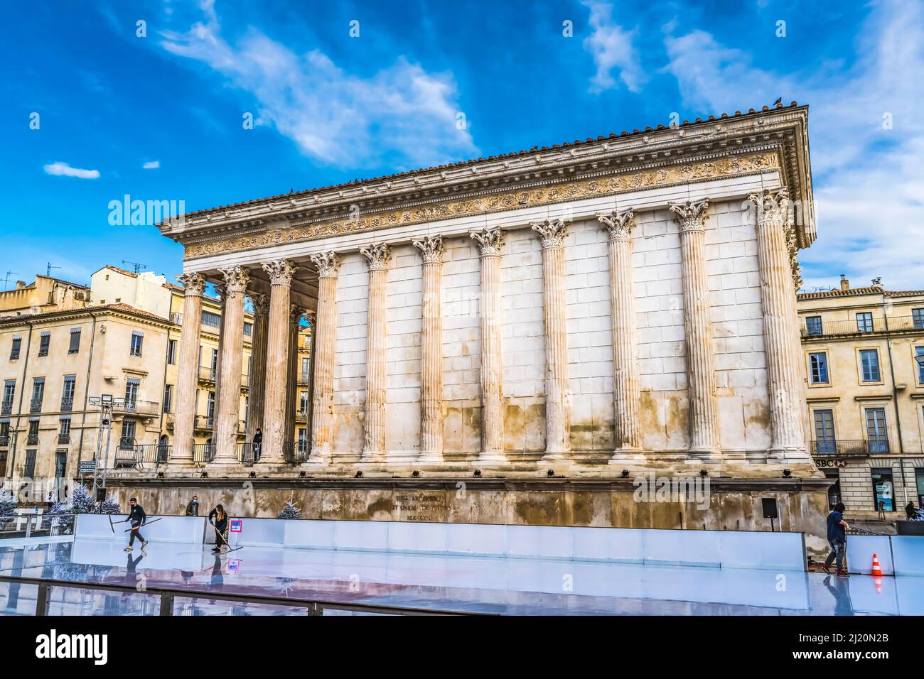 Christmas Ice Skating Rink Reflection Maison Caree Ancient Classical ...