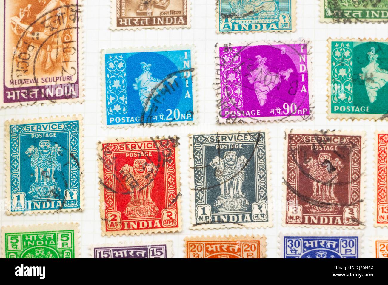 Indian stamps hi-res stock photography and images - Alamy