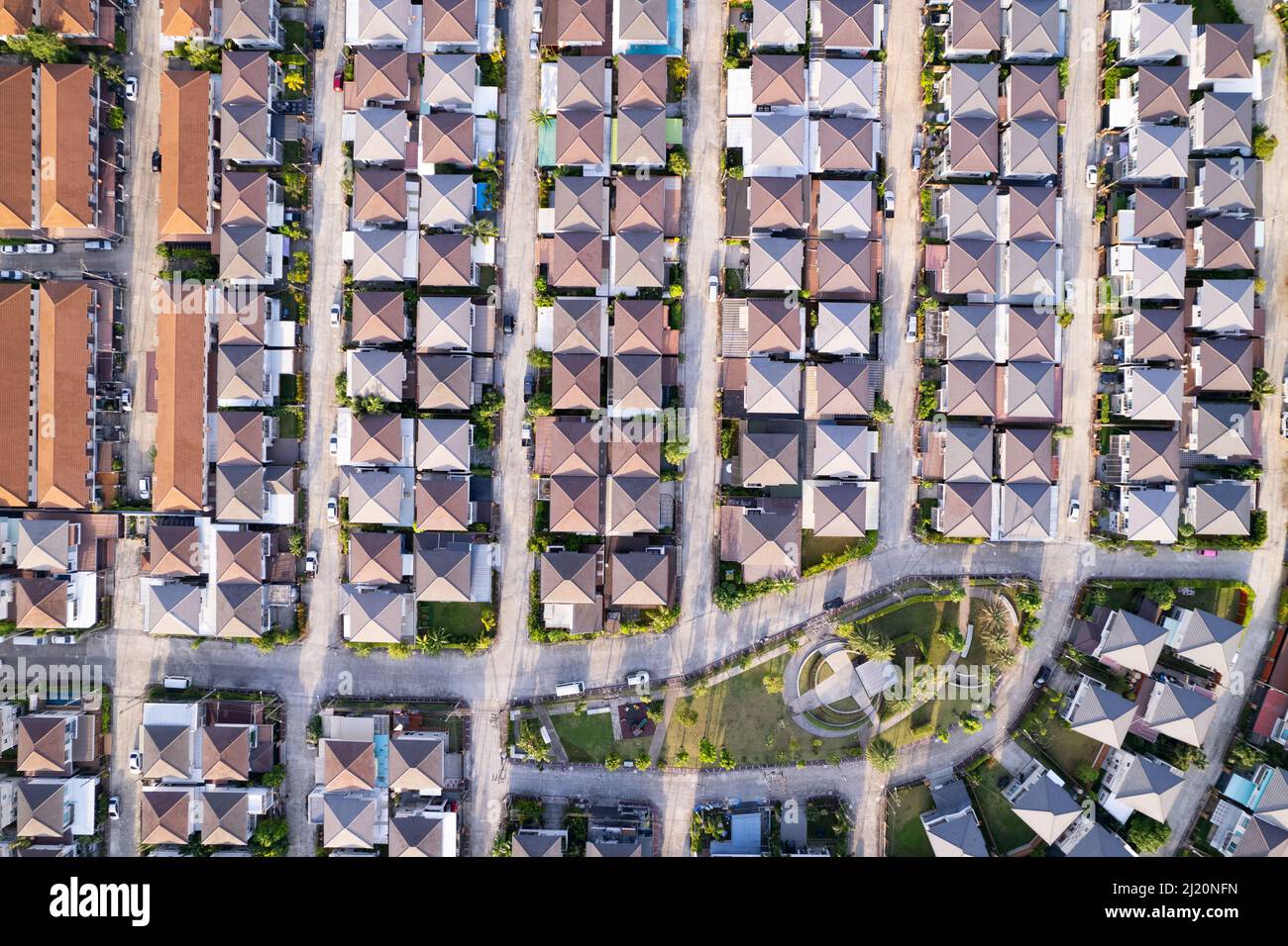New development real estate. Aerial view of residential houses and ...