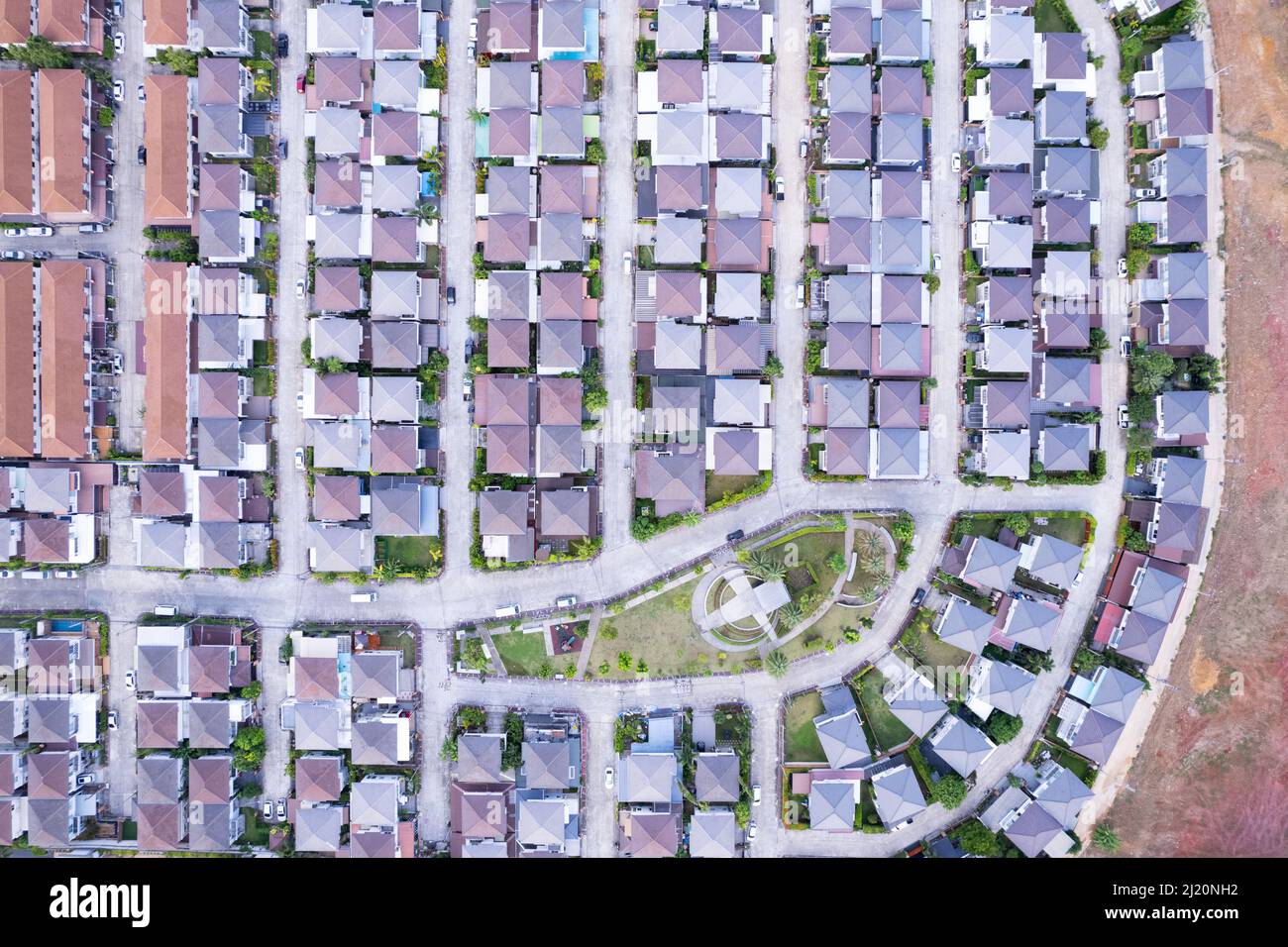 New development real estate. Aerial view of residential houses and ...