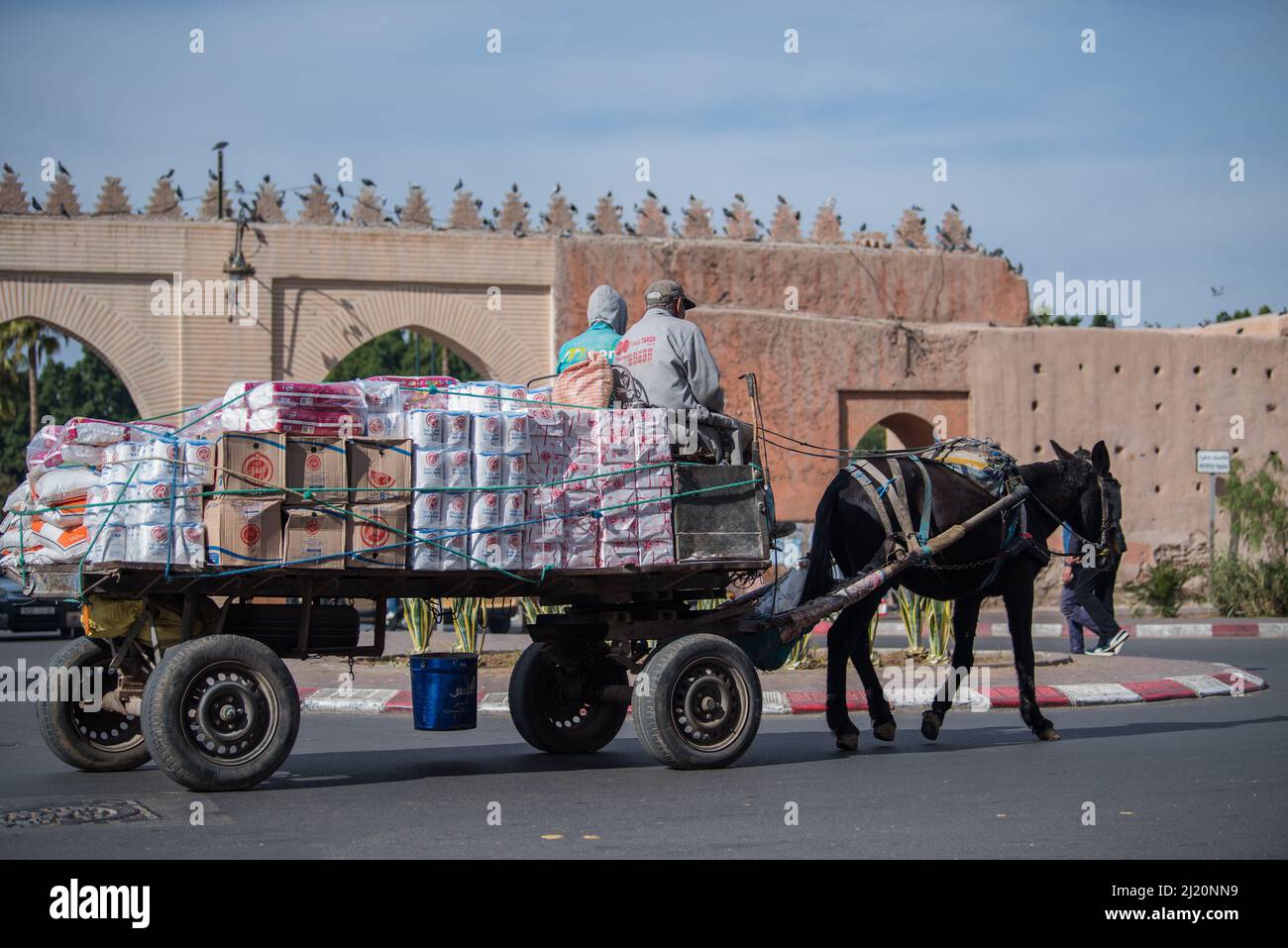 Marrakesh, Morocco - February 28, 2022: In the narrow streets of the ...