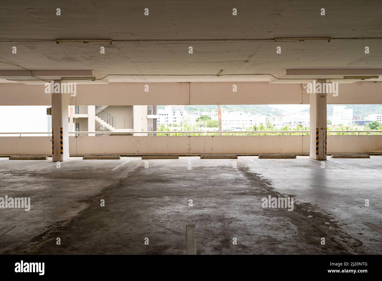 Parking garage department store interior Empty parking lot or garage ...