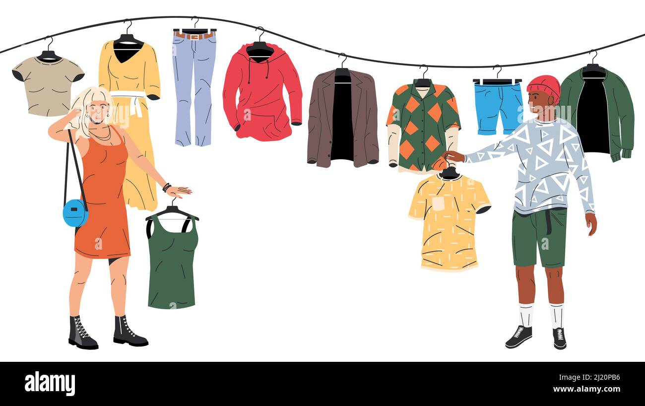 Woman wardrobe choice Stock Vector Images - Alamy