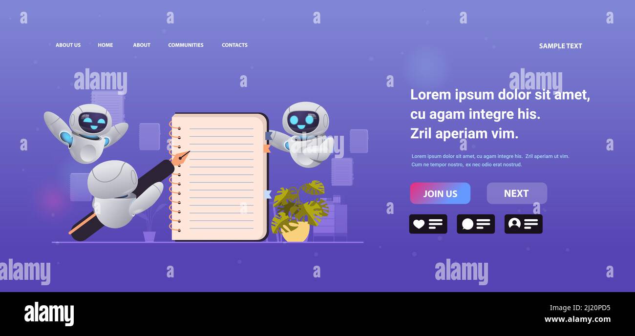 robots writing in notebook robotic characters planning on note control ...