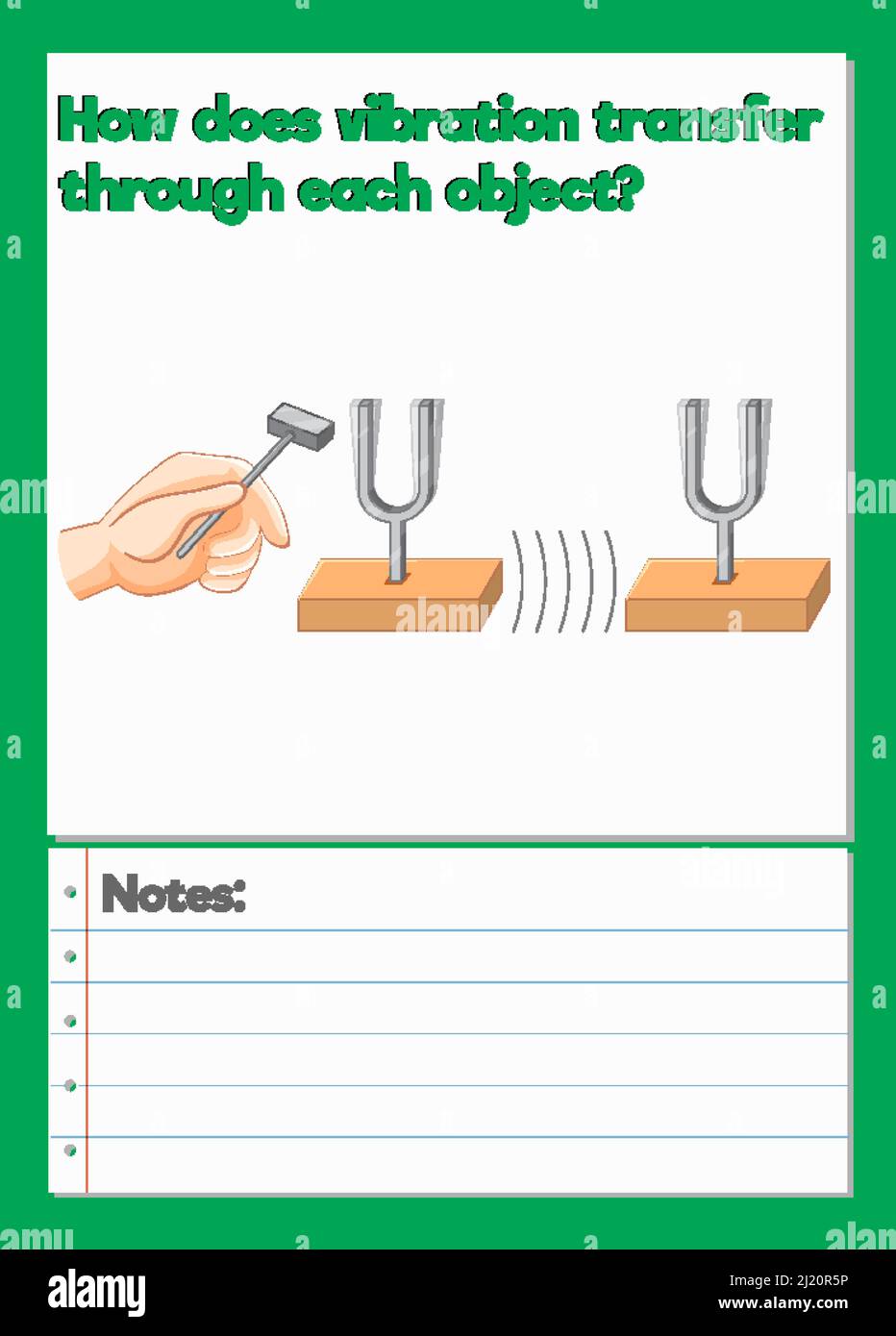 Science Experiment Log Worksheet of vibration transfer through each ...
