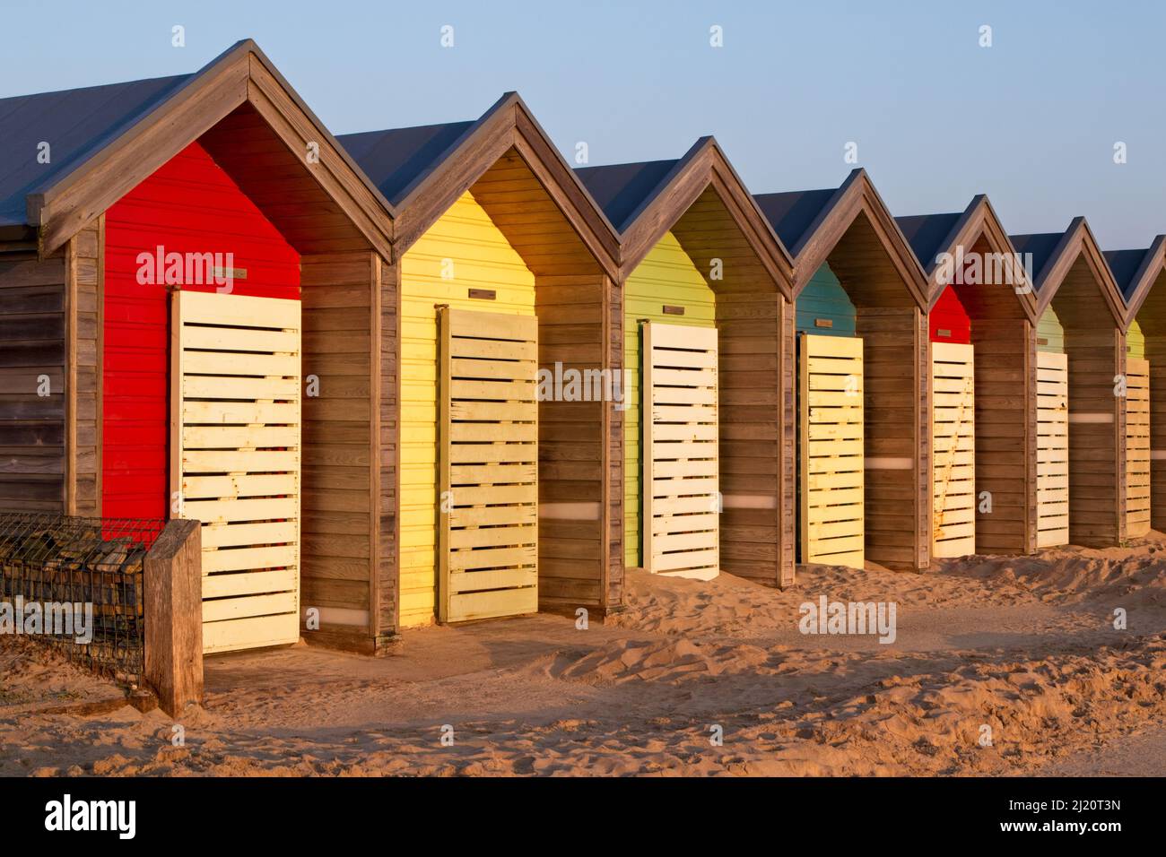 These brightly coloured beach huts are the only ones in Northumberland ...
