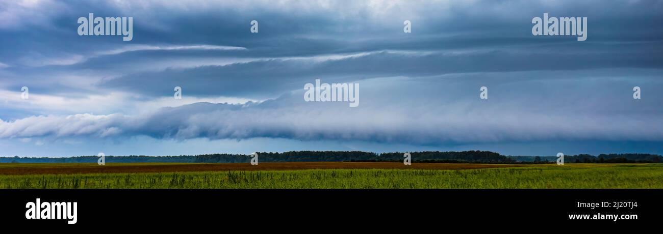 Thunder storm clouds with supercell wall cloud, summer, Lithuania Stock ...