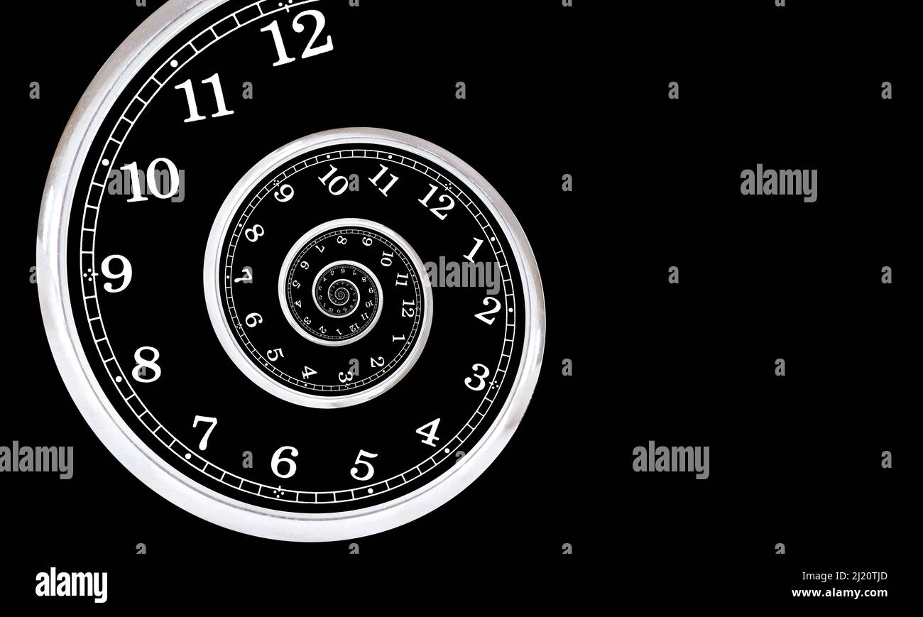 Abstract background with infinite clock face spiral. Creative time ...