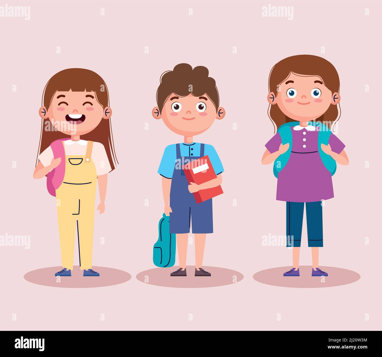 Three school students together Stock Vector Images - Alamy