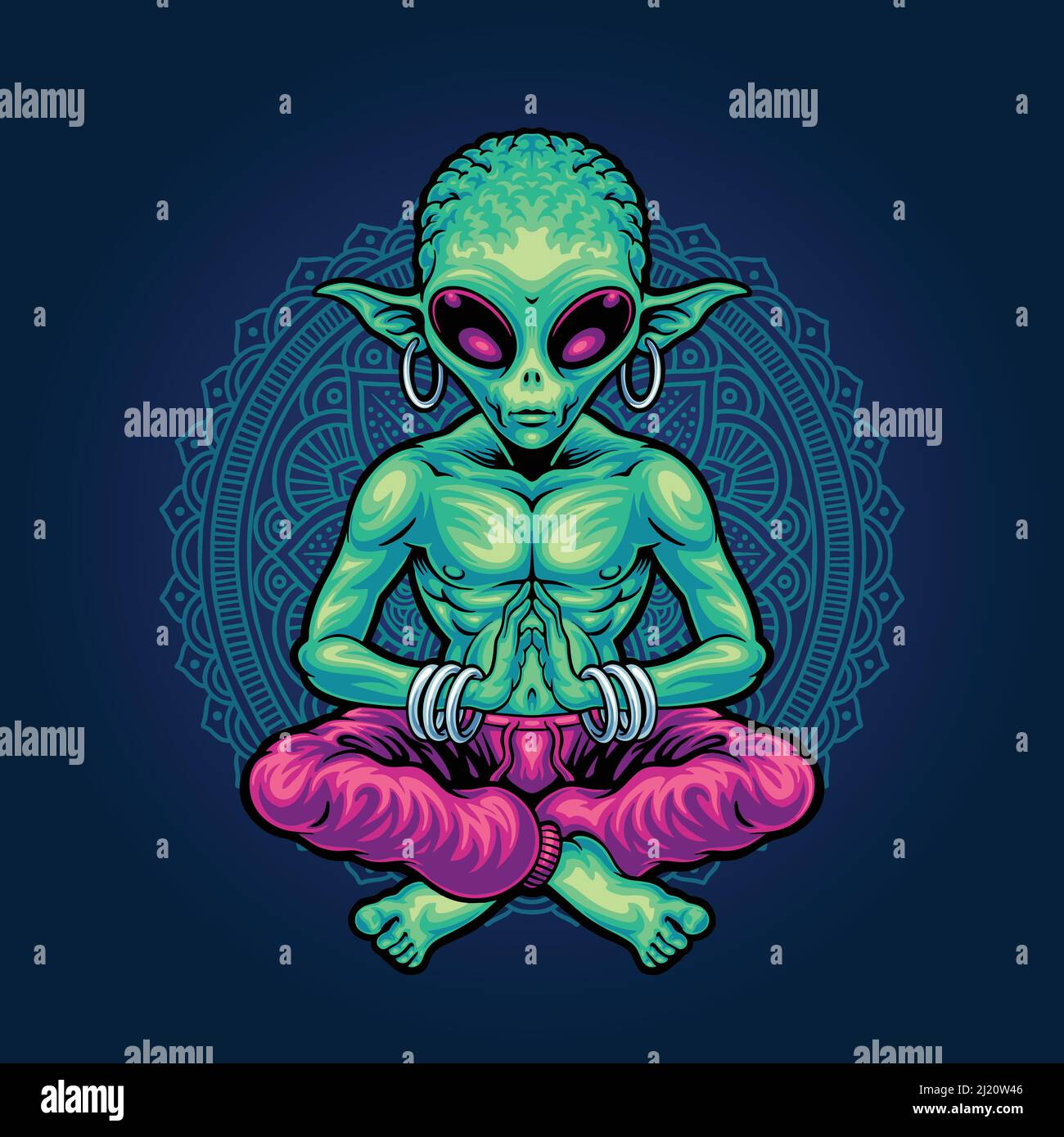 Alien Illustration Stock Vector Images - Alamy
