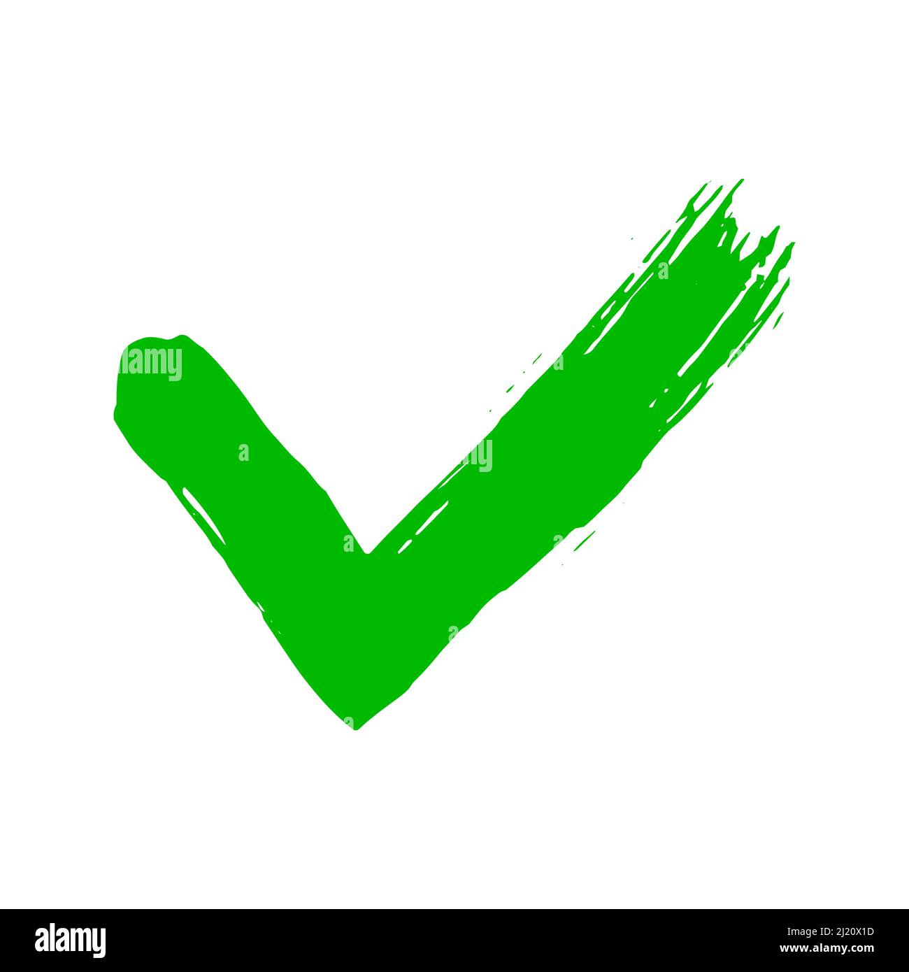 Tick v dirty grunge hand drawn with brush strokes vector illustration ...