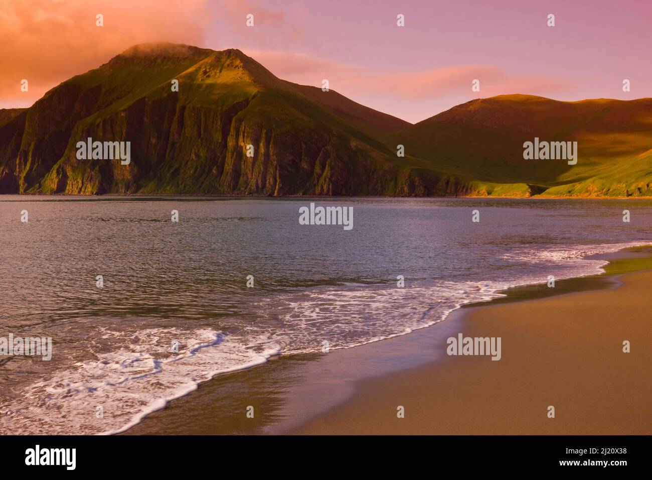 Peschanaya Bay, Medny Island, Commander Islands, Russia Stock Photo - Alamy