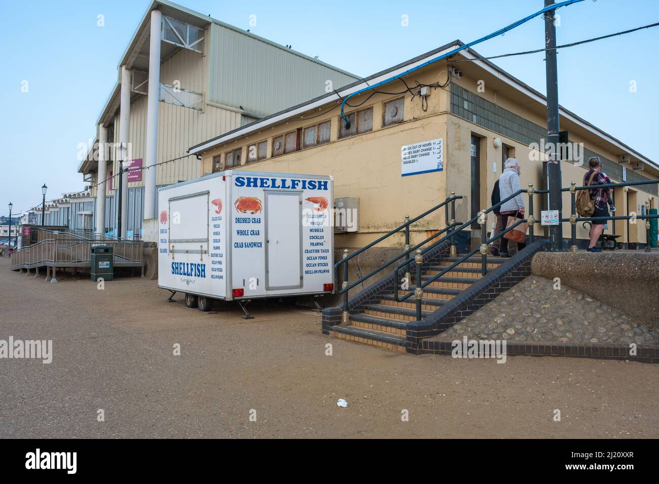 The Shellfish seafood kiosk on Hunstanton promenade or esplanade. In ...