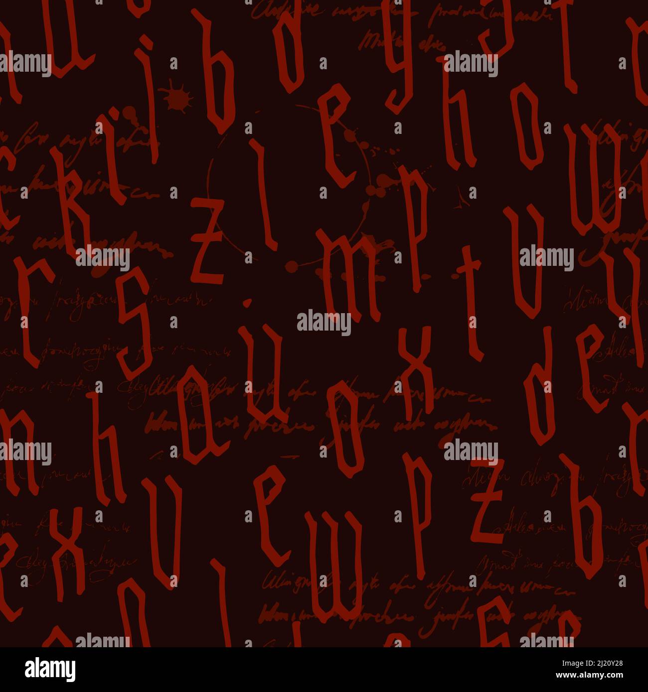 Pattern seamless Gothic style alphabet calligraphy, lettering ...