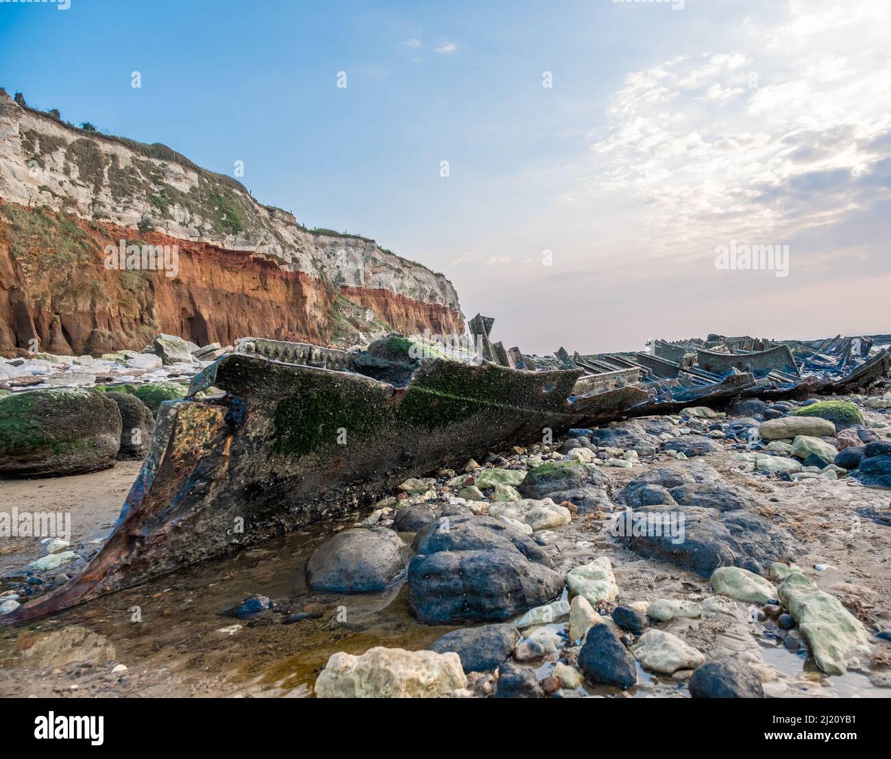 The wreck of the Steam Trawler Sheraton on Hunstanton beach on the ...