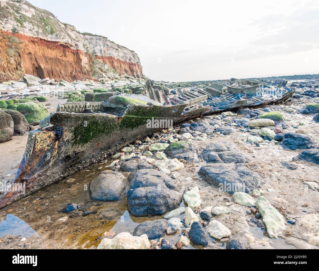 The wreck of the Steam Trawler Sheraton on Hunstanton beach on the ...