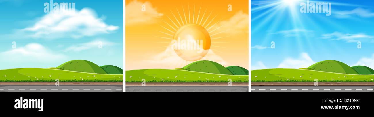 Set of sky at different times illustration Stock Vector Image & Art - Alamy