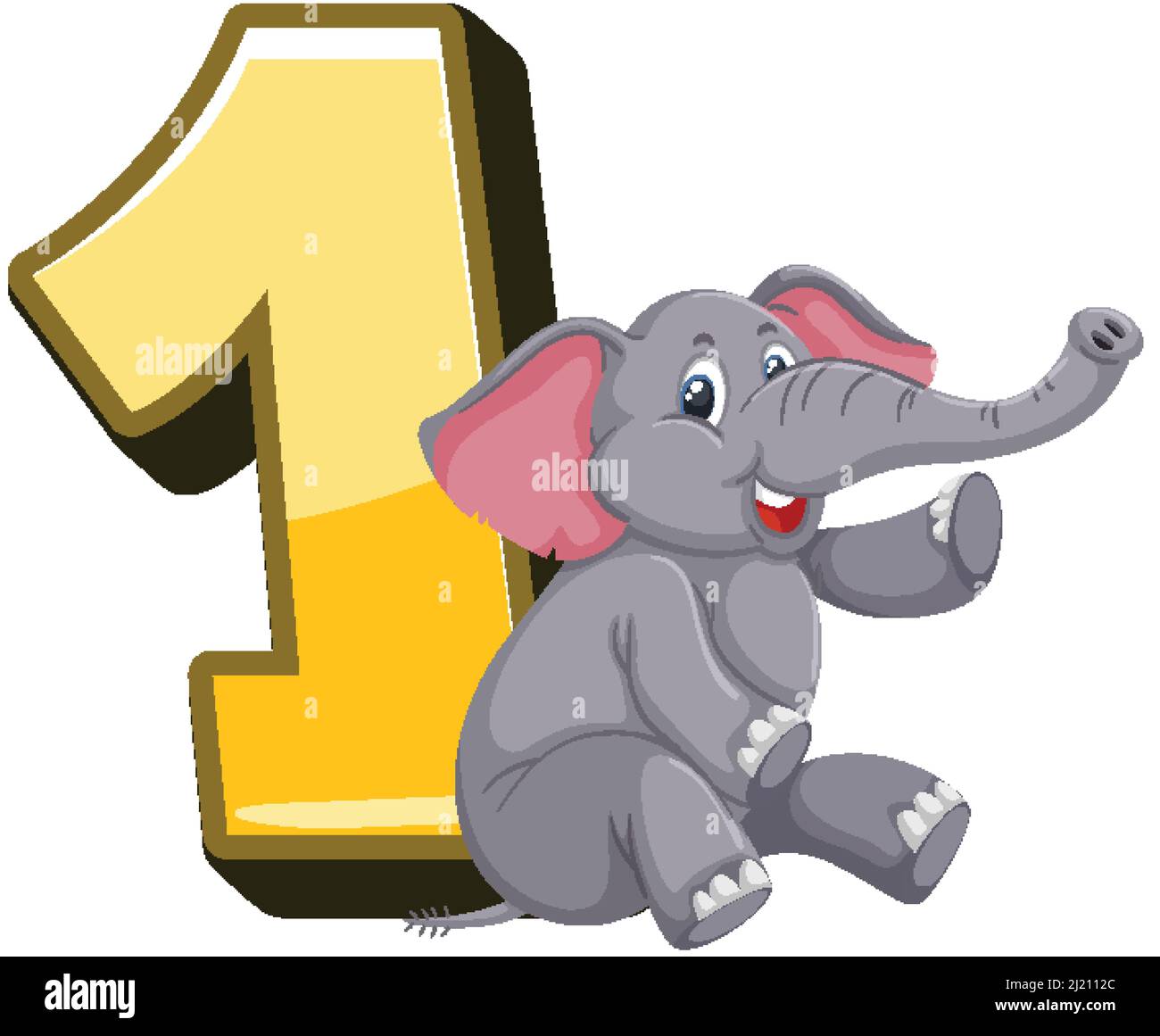 An elephant with number one illustration Stock Vector Image & Art - Alamy