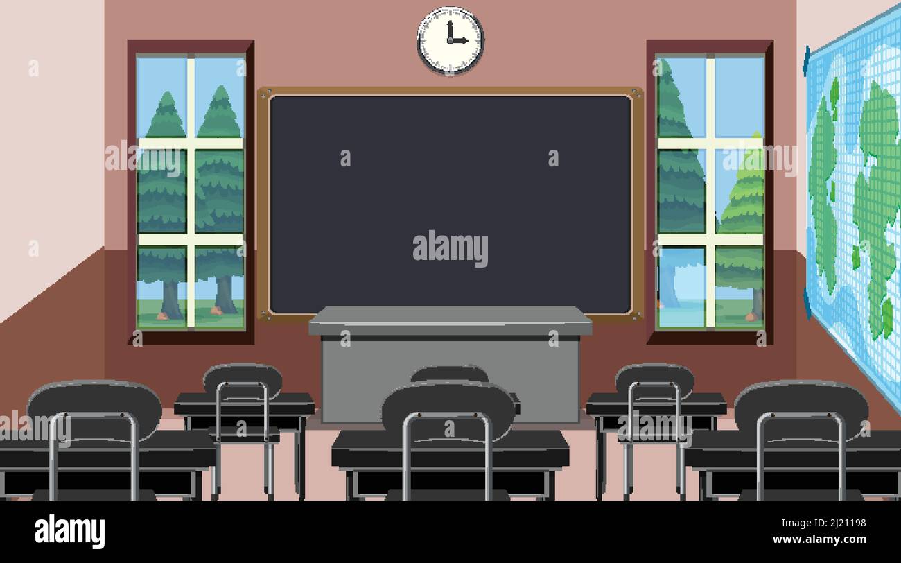 School classroom interior concept illustration Stock Vector Image & Art ...