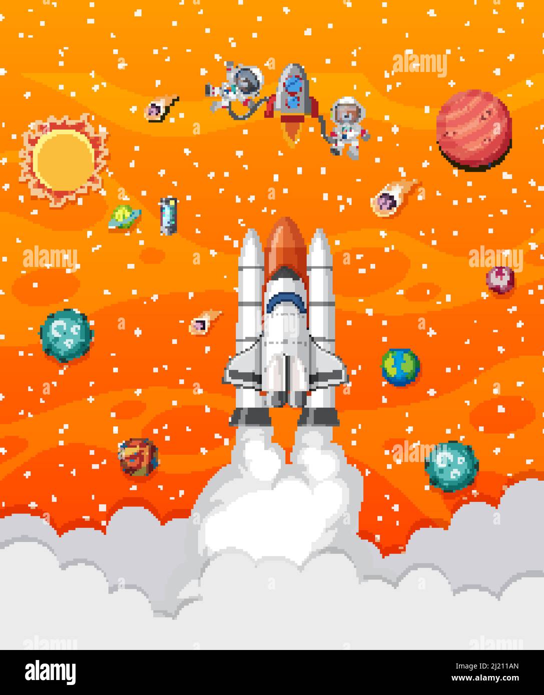 Space element in space background illustration Stock Vector Image & Art ...