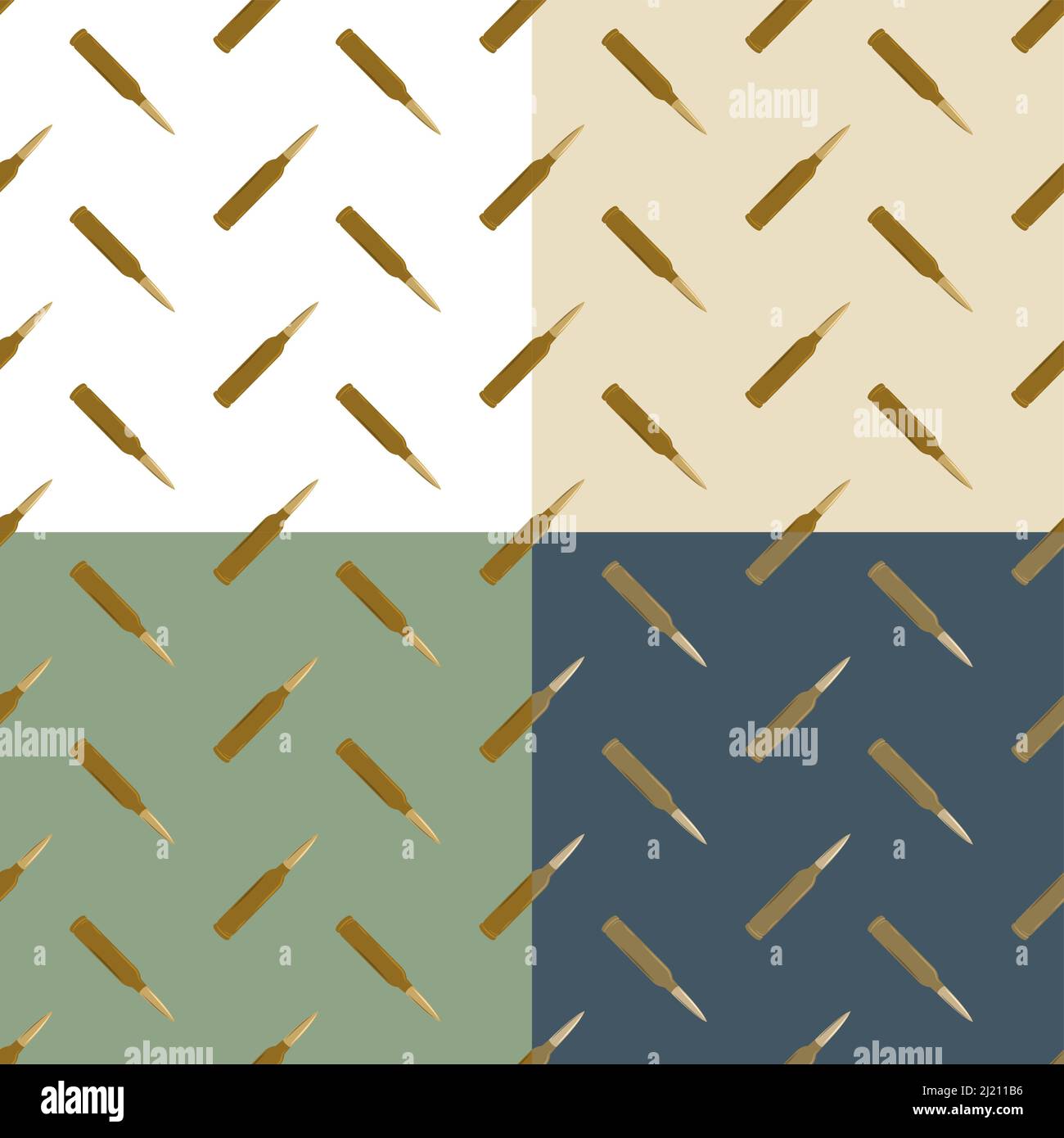 set of seamless patterns with automatic gun bullets. Ornament for ...