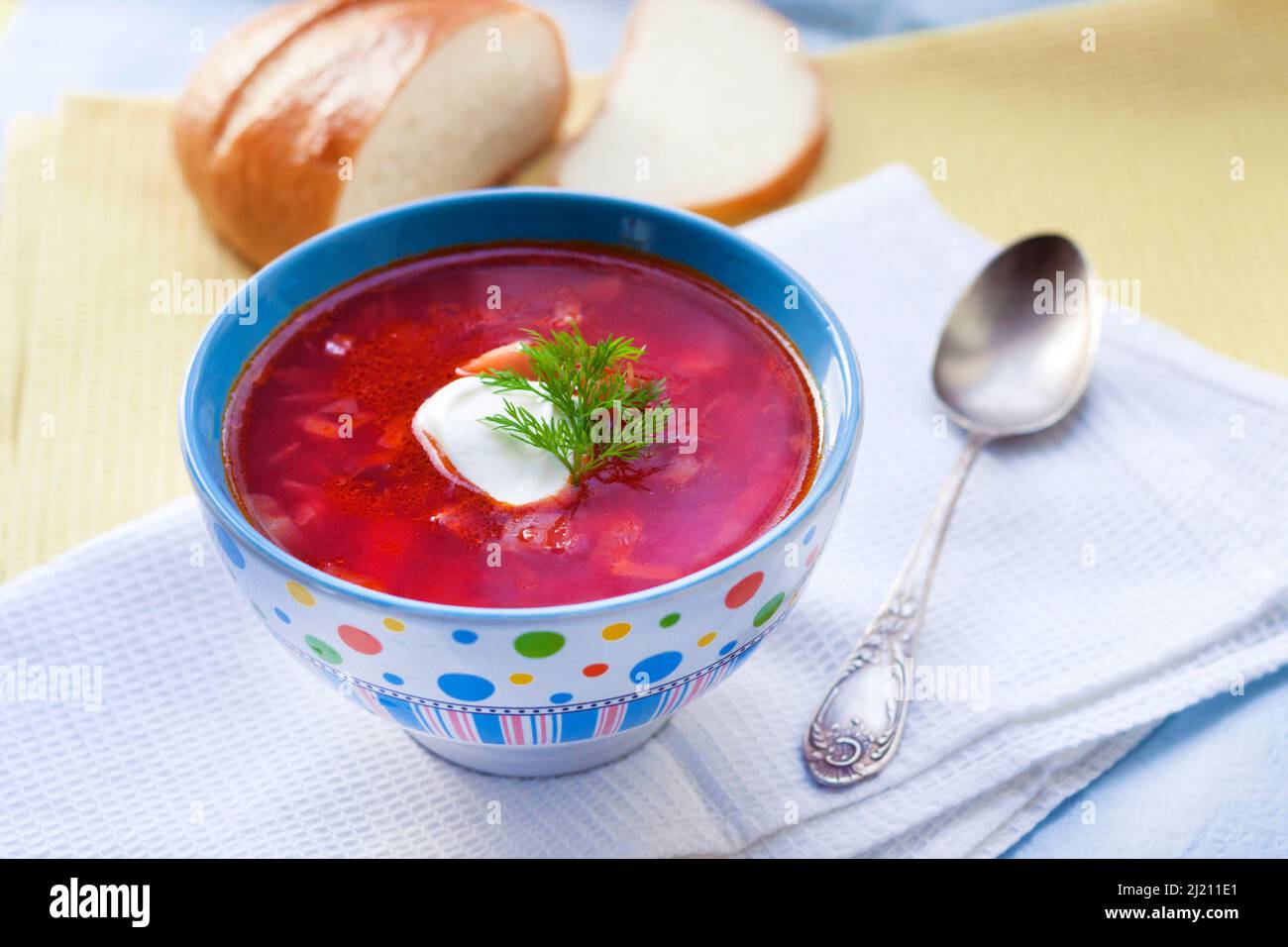 Borsch - traditional Ukrainian beetroot and cabbage soup Stock Photo ...