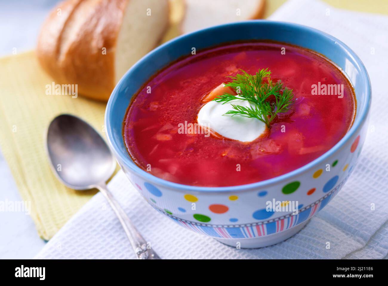 Borsch - traditional Ukrainian beetroot and cabbage soup Stock Photo ...