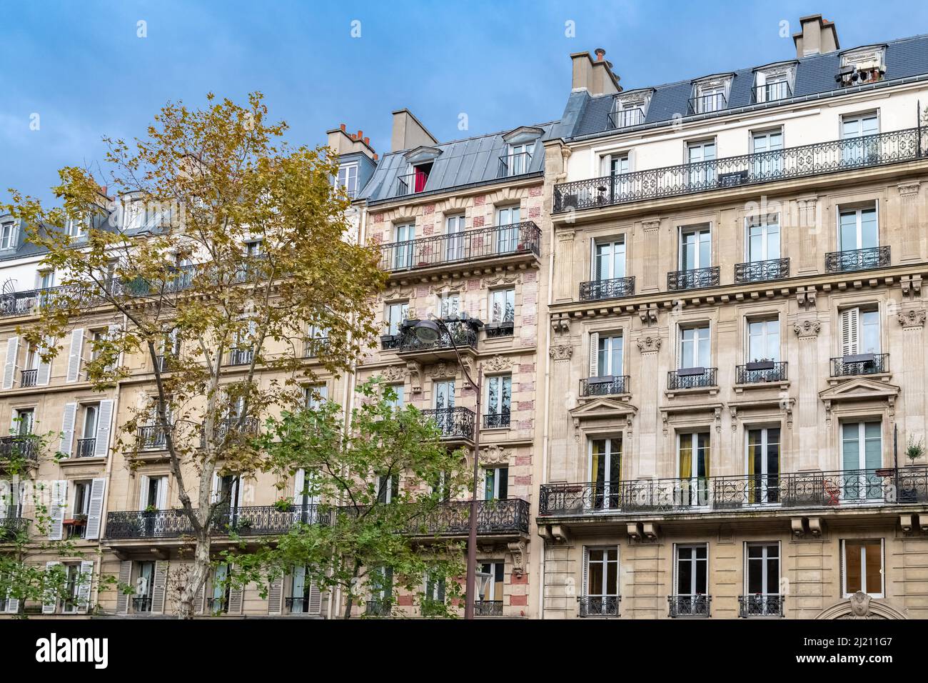 Paris, beautiful buildings, boulevard Voltaire in the 11e district Stock Photo - Alamy