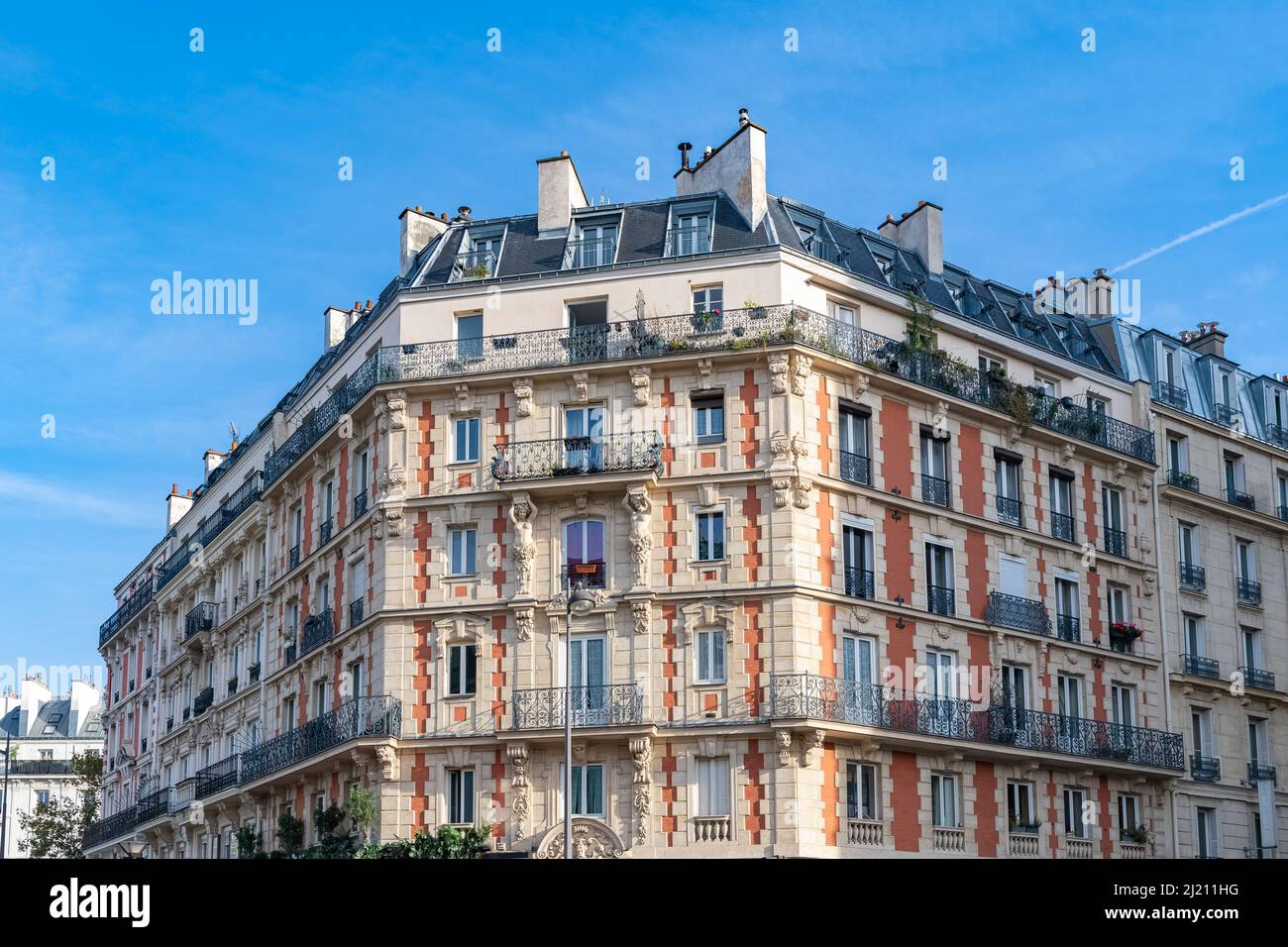 Paris, beautiful building, place Leon Blum in the 11e arrondissement ...
