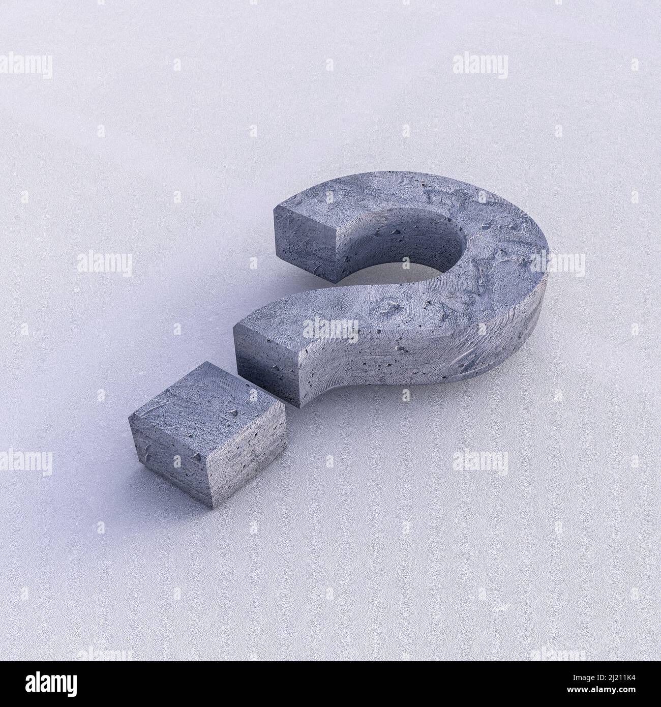 question mark in concrete, square format. 3d render Stock Photo - Alamy