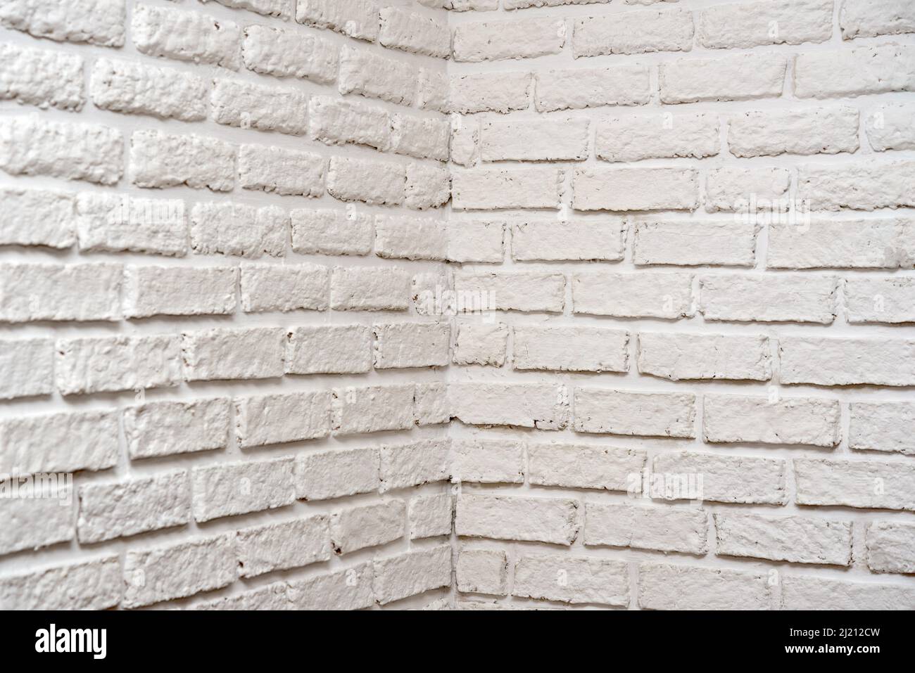 White brick wall with corner Stock Photo - Alamy