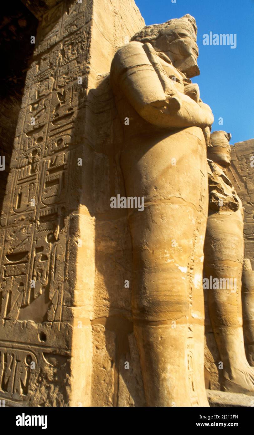 Karnak Egypt Osiris Pillars Portico Of Temple Of Ramses III Stock Photo ...