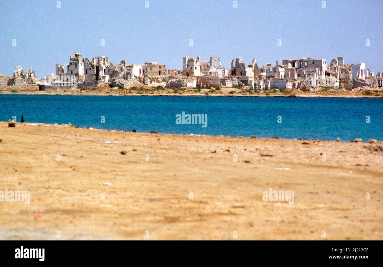 Suakin Island Old City Built out of Coral Sudan Red Sea Coast Stock ...