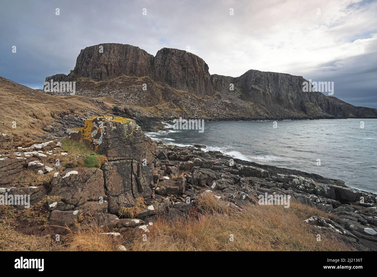 View of the impressive Basalt Cliffs on the Hunish Peninsula Isle of ...