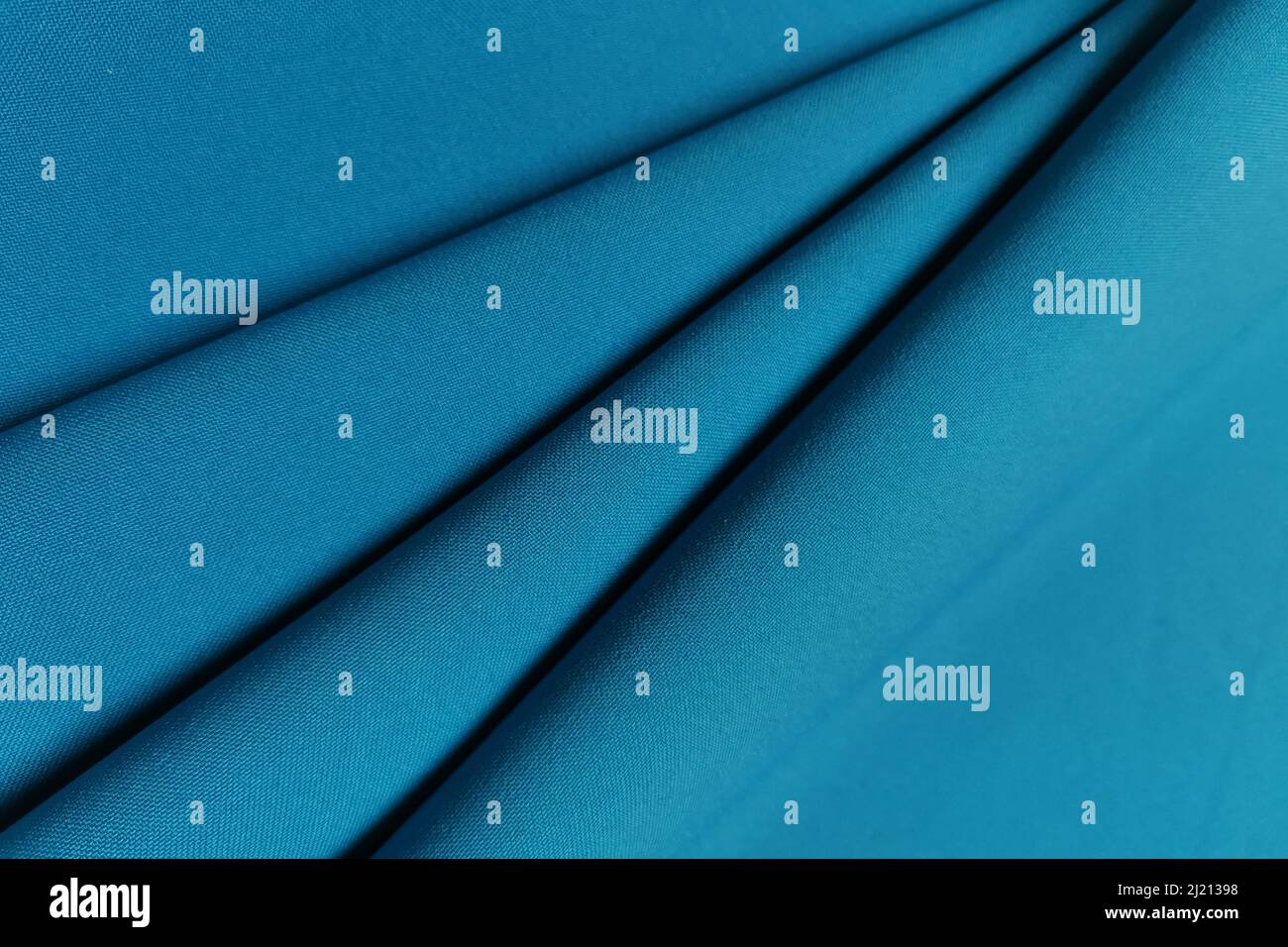 Blue crumpled or wavy fabric texture background. Abstract linen cloth ...