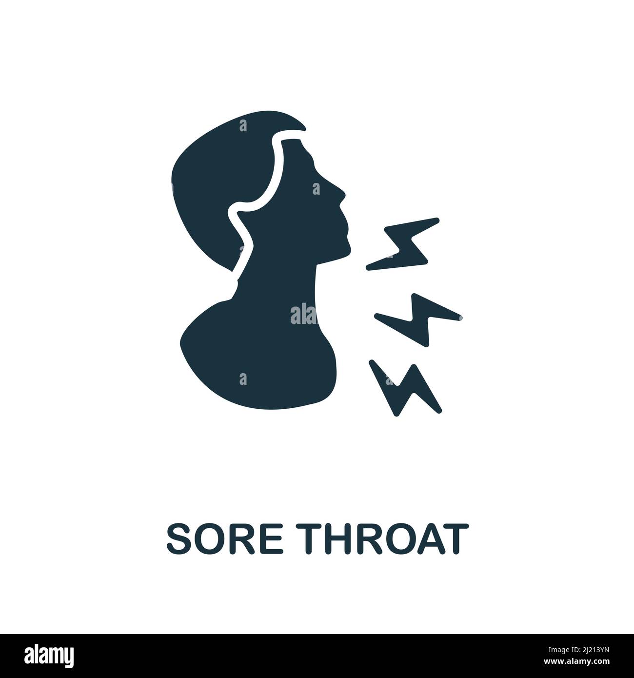 Sore Throat flat icon. Colored element sign from body ache collection. Flat Sore Throat icon ...