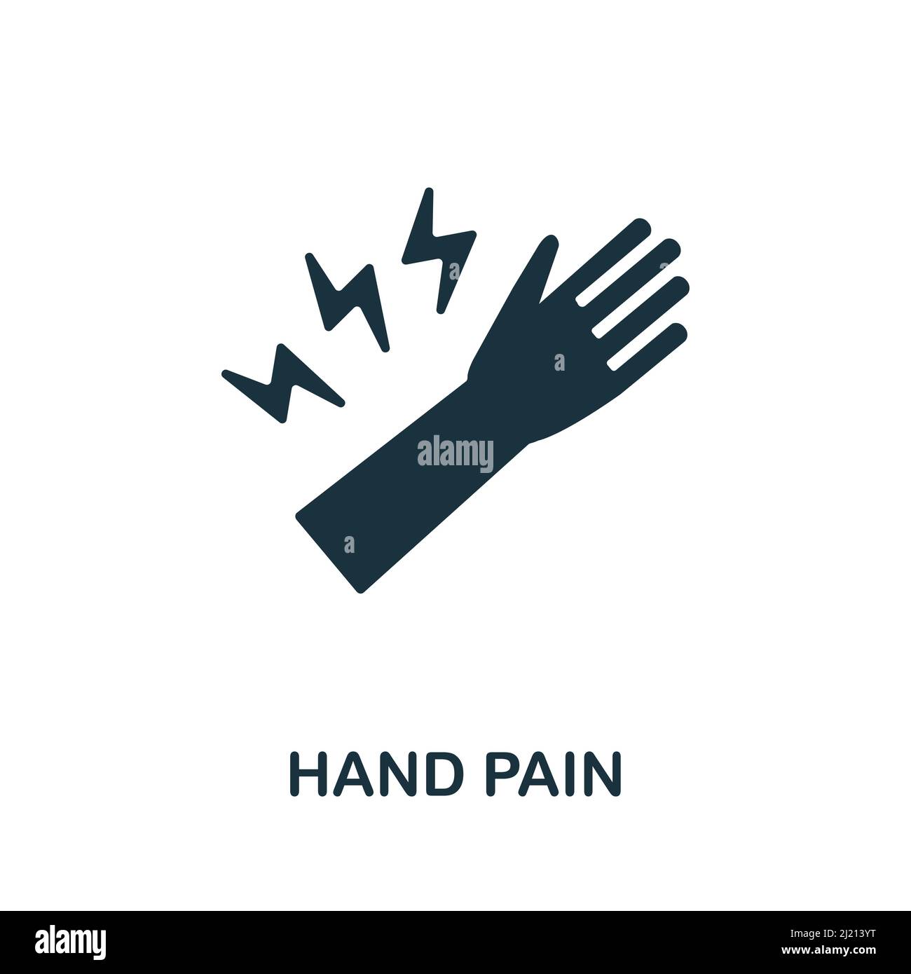 Hand Pain flat icon. Colored element sign from body ache collection ...