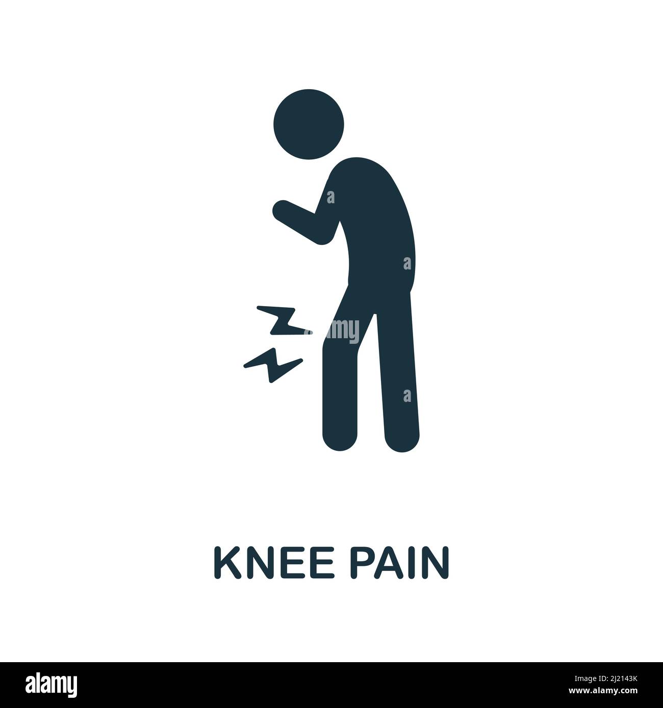 Knee Pain flat icon. Colored element sign from body ache collection ...