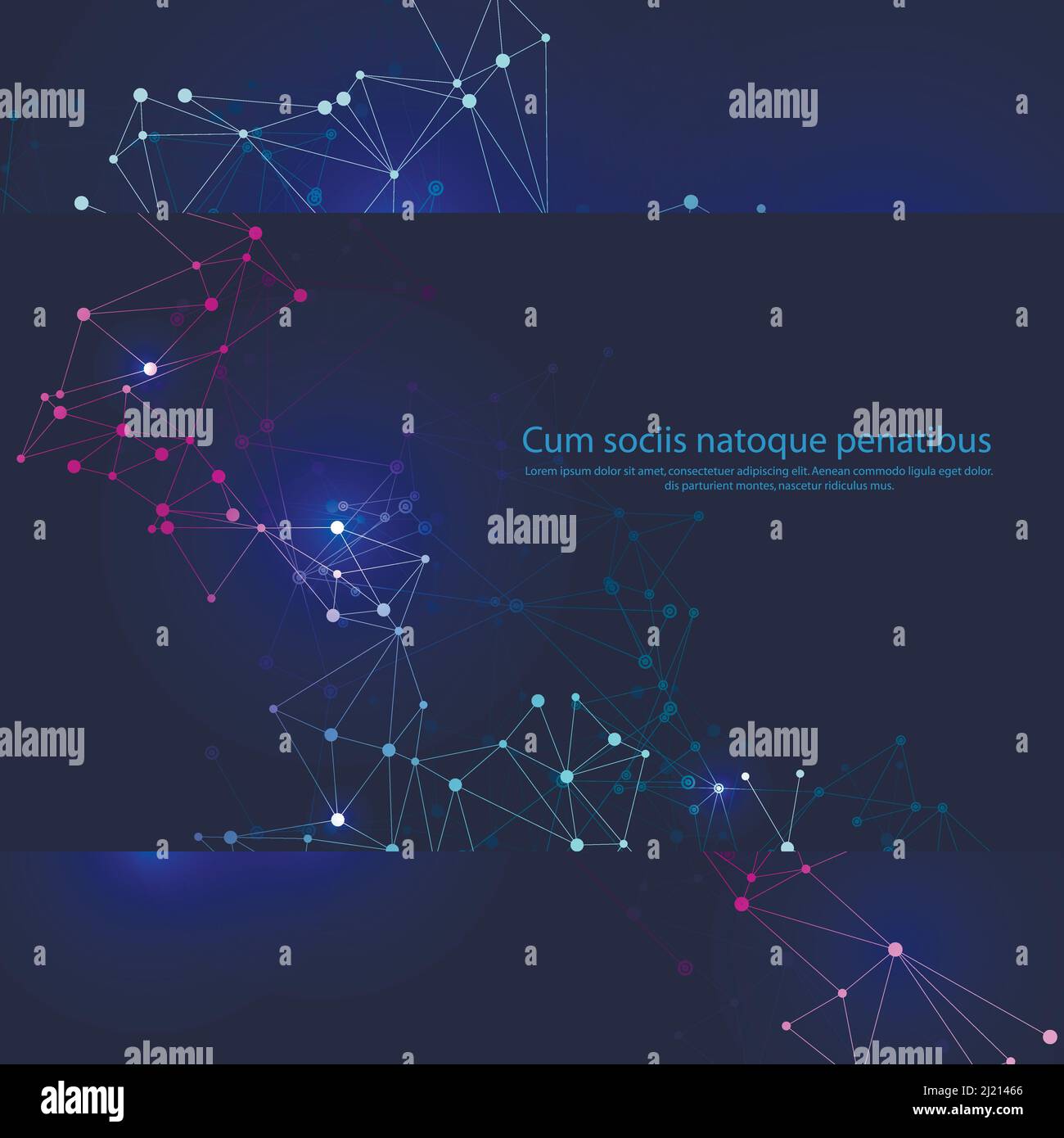 Global communication connect design. Dotted glowing communication lines ...