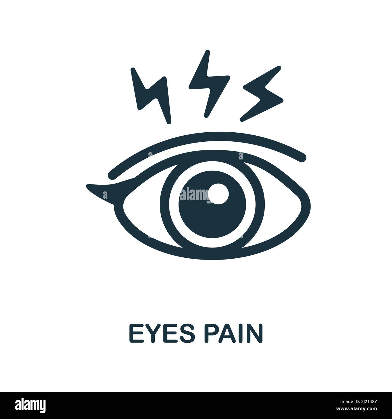 Eyes Pain flat icon. Colored element sign from body ache collection ...