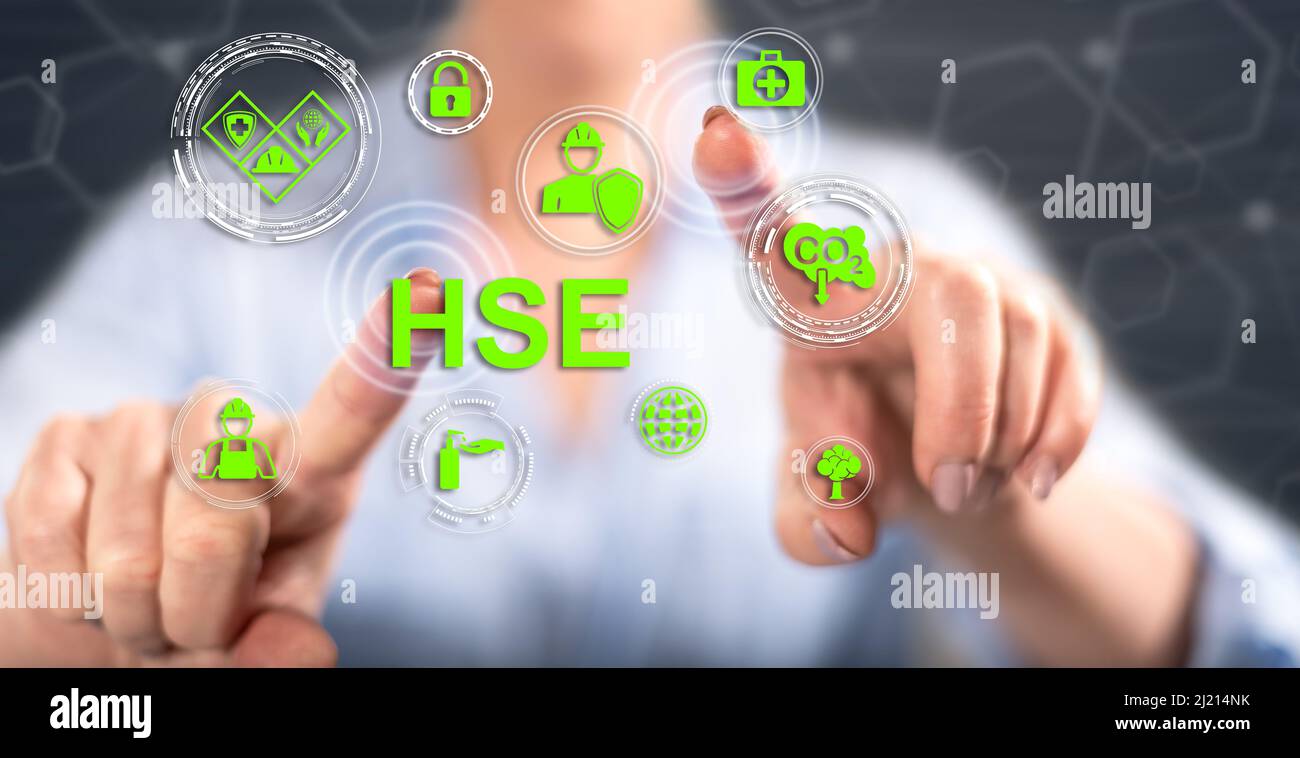 Woman touching a hse concept on a touch screen with her fingers Stock ...