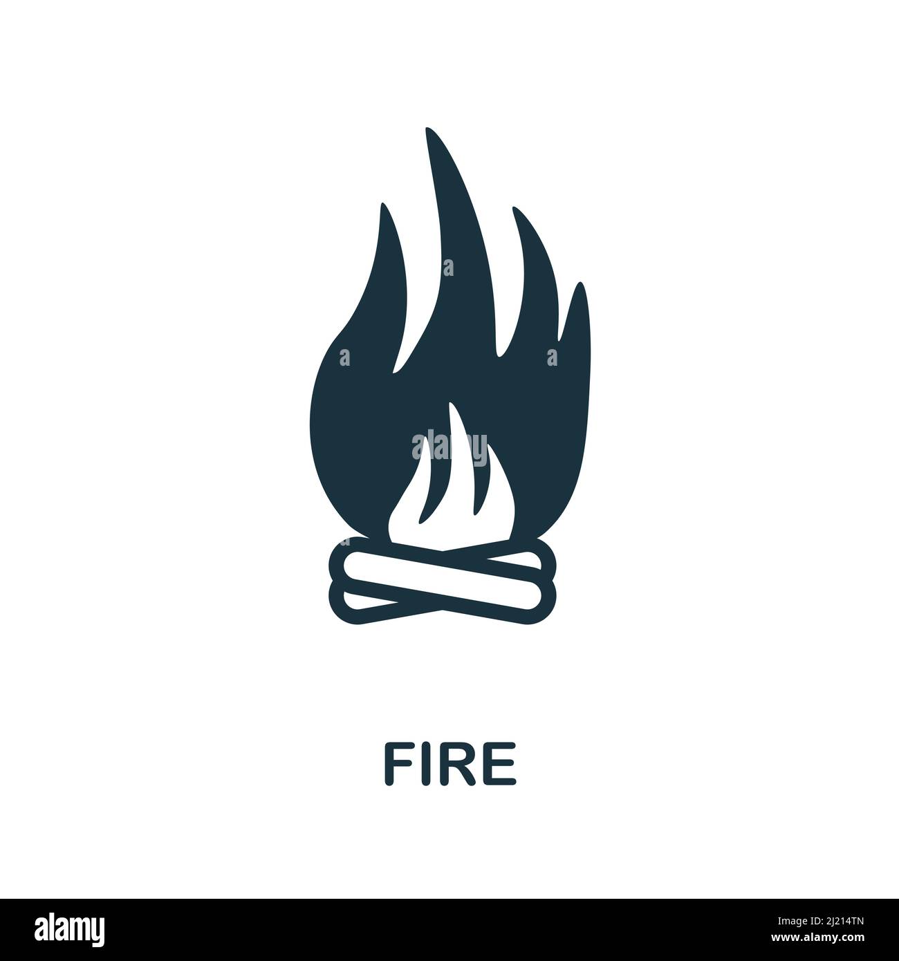 Fire icon. Monochrome simple Fire icon for templates, web design and ...